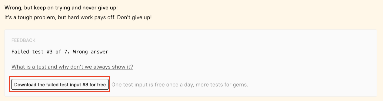 How do you check my solution? Can I see your tests or input data ...